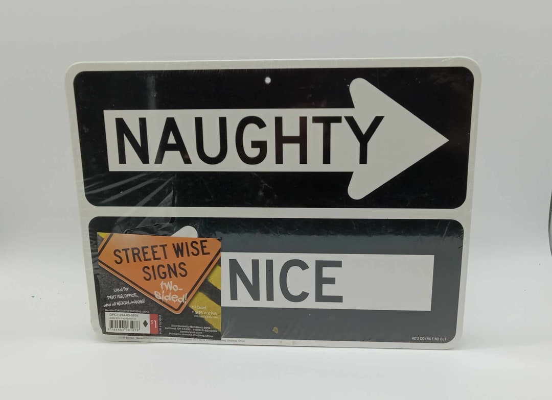 Christmas Sign Mistletoe Zone Naught Nice 12x9 Inches Cardboard Photo ...