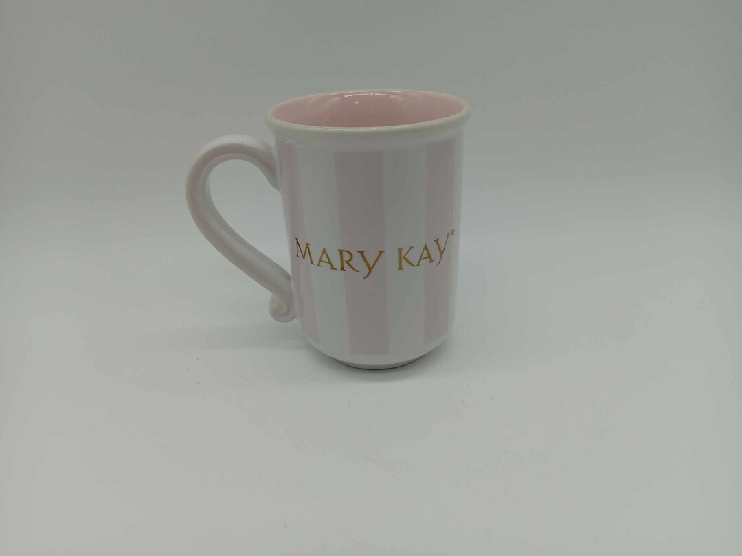 Mary Kay Pink & White Strip Coffee Cup - Etsy