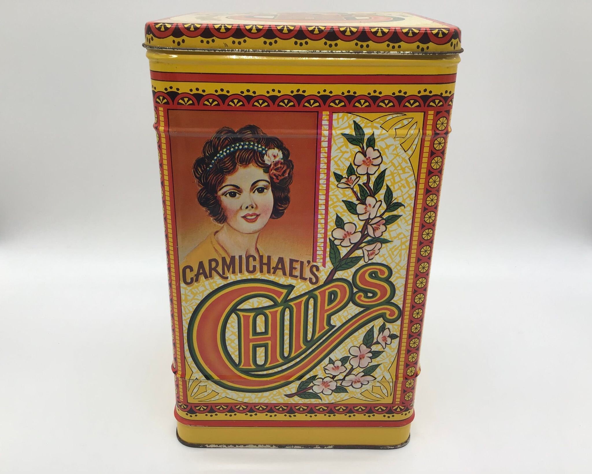 Vintage Carmichael's Chip Tin Kitchen Canister 10 Inches Tall - Etsy
