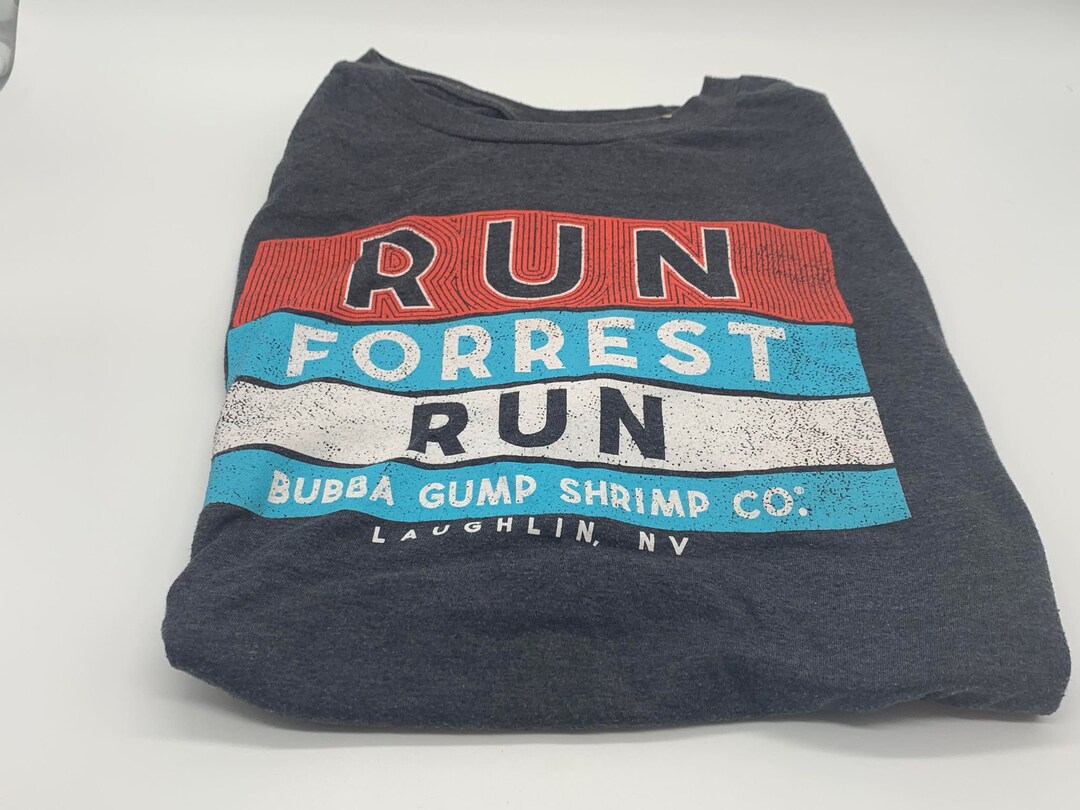 Vintage Bubba Gump "run Forrest Run" T-shirt Size L Distressed - Etsy