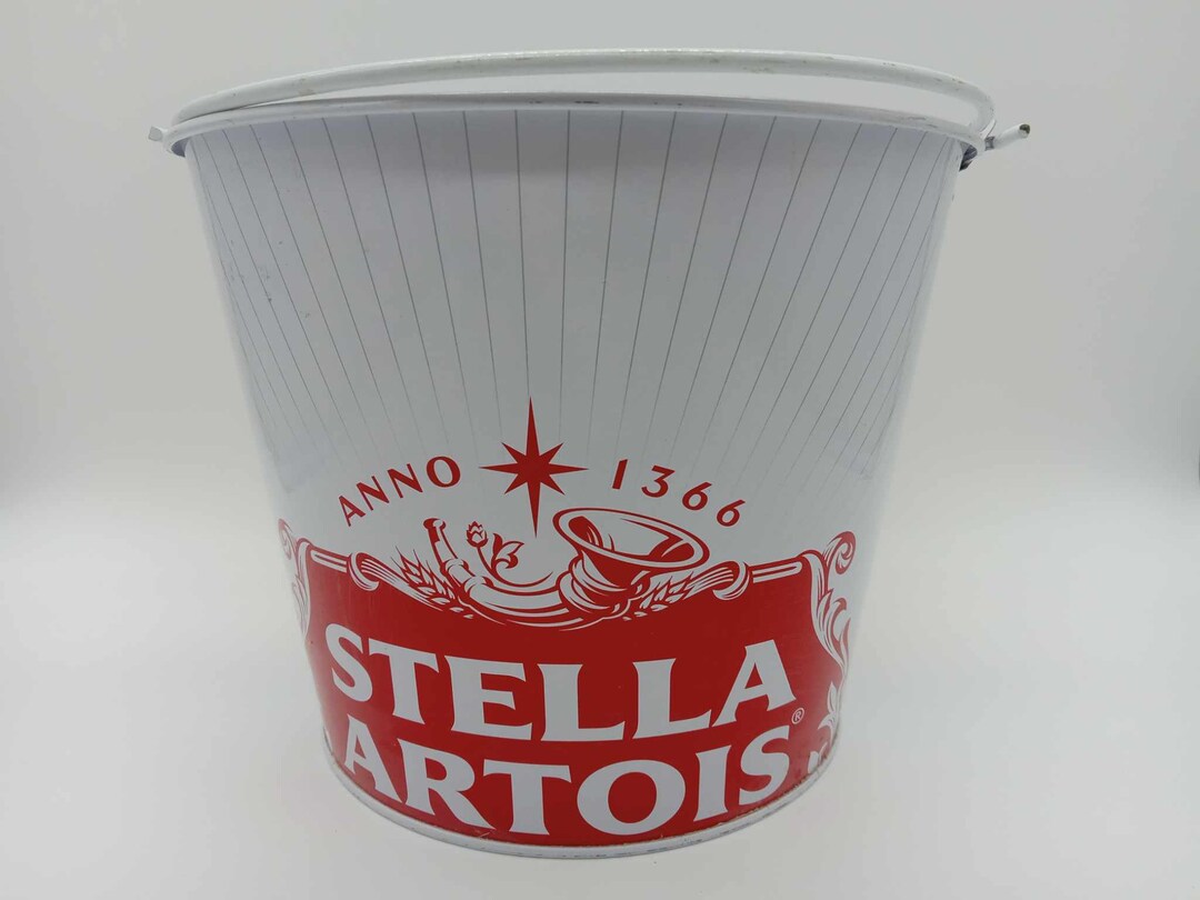 Stella Artois Red White Metal Beer Ice Bucket Mancave - Etsy