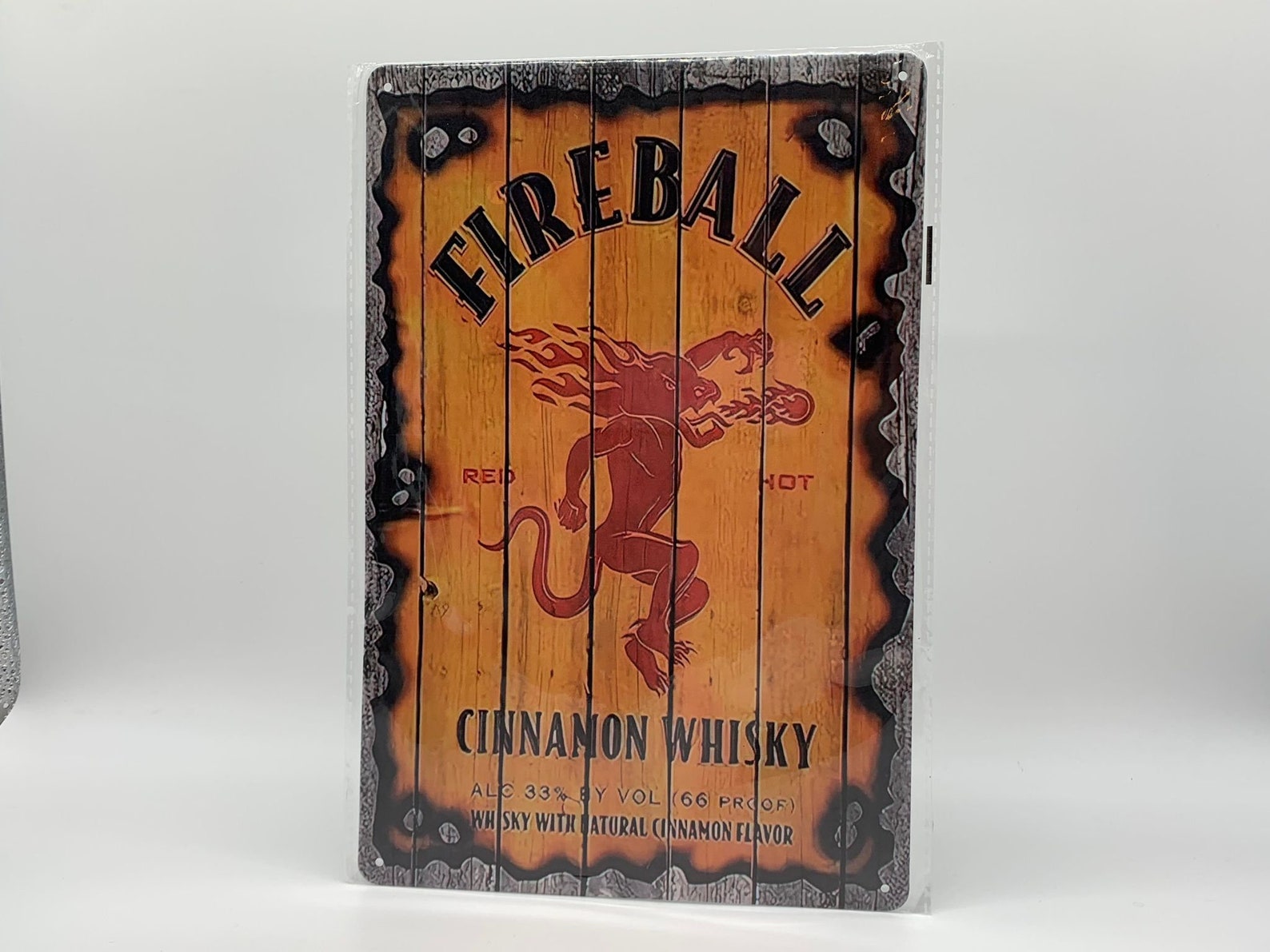 Fireball Cinnamon Whiskey Tin Sign 12 X 8 Inches - Etsy