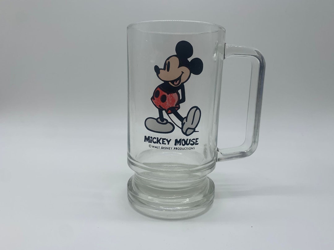 Walt Disney Mickey Mouse Glass Mug - Etsy
