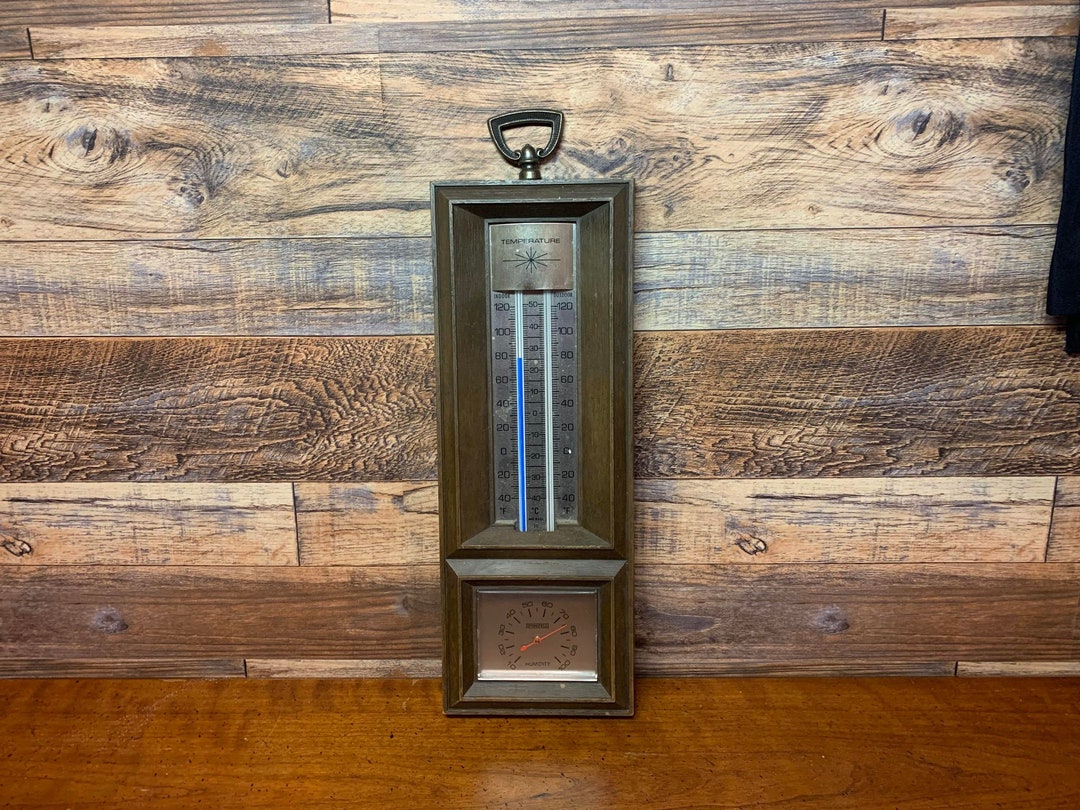 Box Wood Antique Thermometer - Etsy