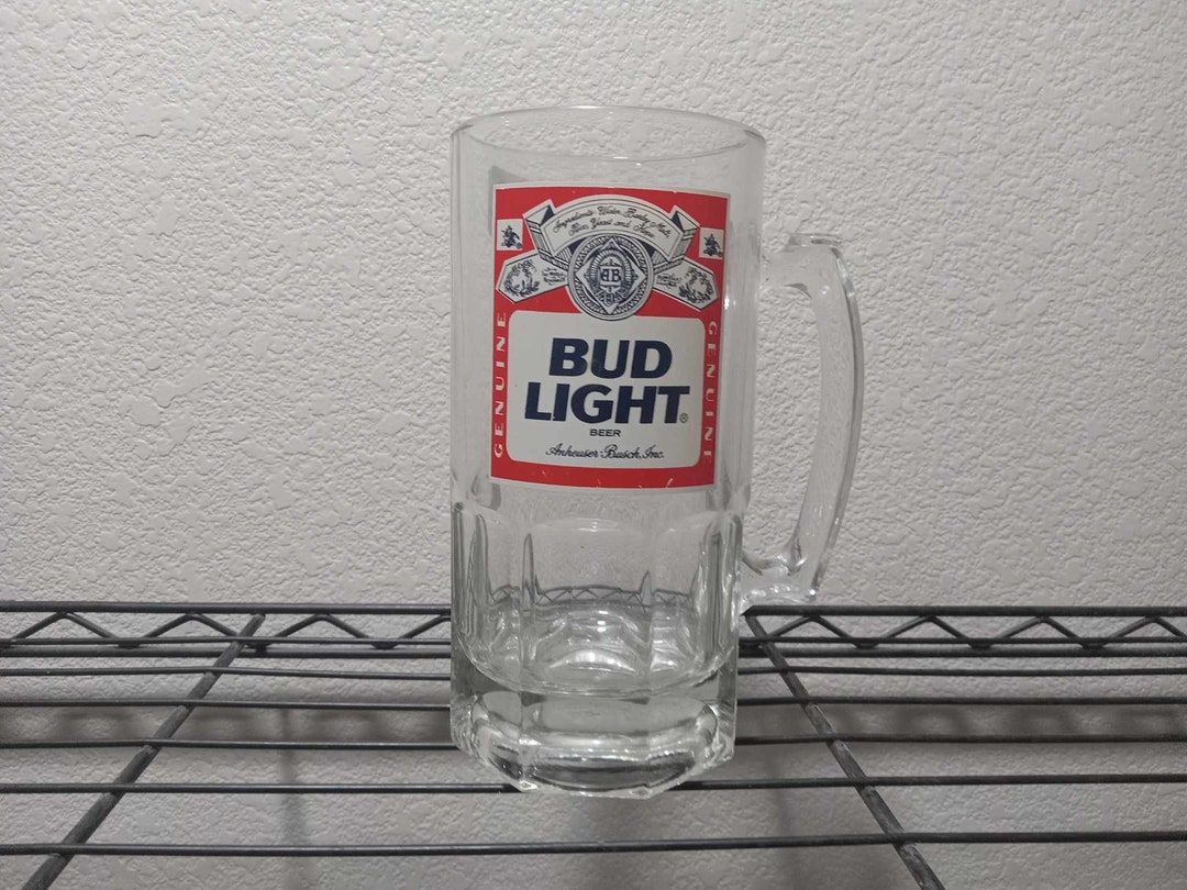Budweiser Bud Large Glass Beer Mug Heavy Vintage Mug Collection. Stein ...
