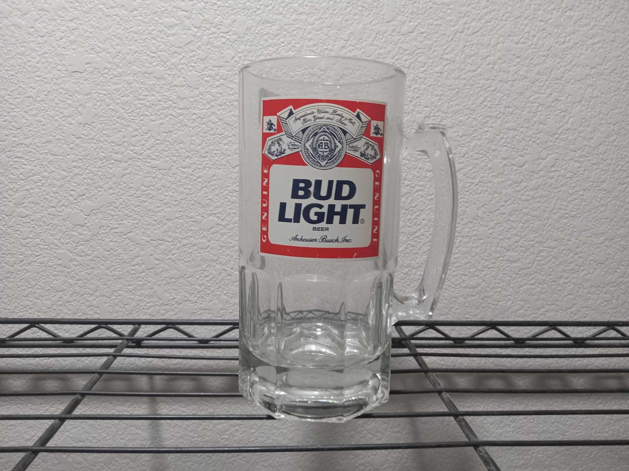 Budweiser Bud Large Glass Beer Mug Heavy Vintage Mug Collection. Stein ...