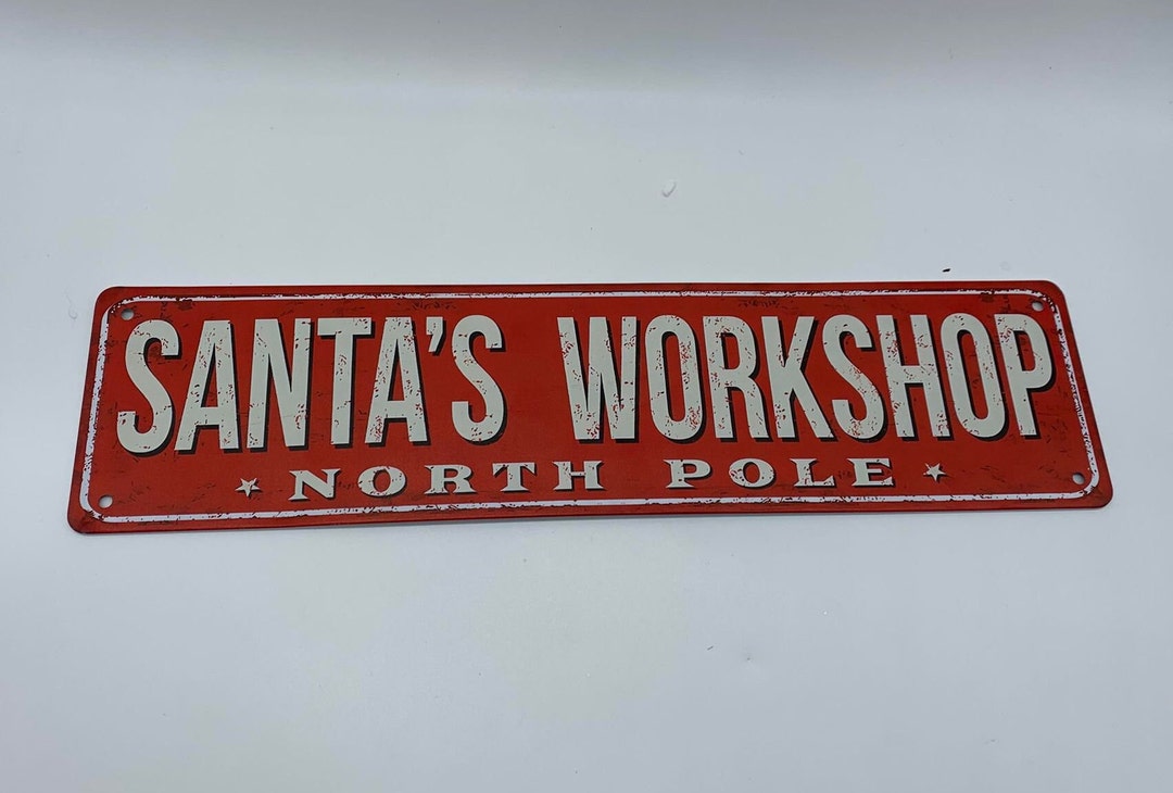 Christmas NORTH POLE Metal Sign - Etsy
