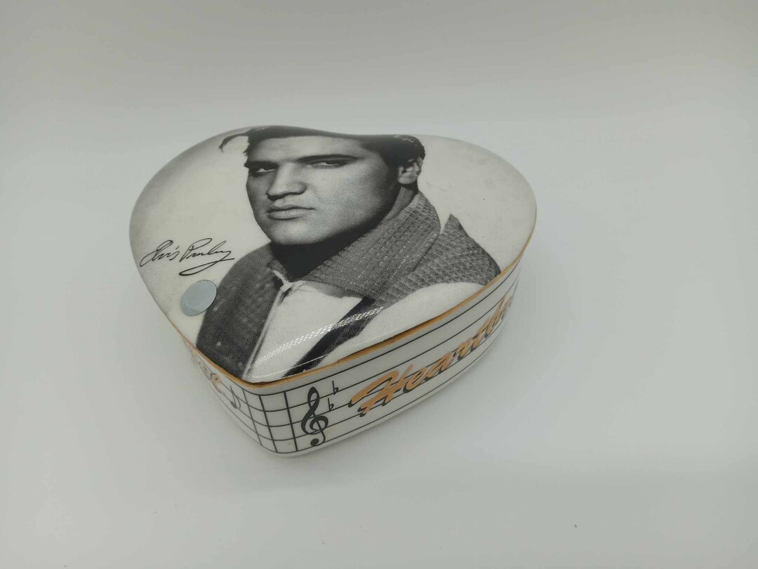 Elvis Presley Heart Shaped Trinket Box 5 Heartbreak Hotel Ceramic ...