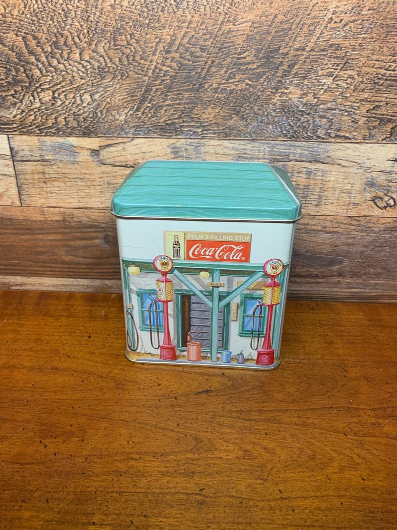 1992 Coca Cola Bristolware Collectible Tin Felix's Filling Stop Vintage ...