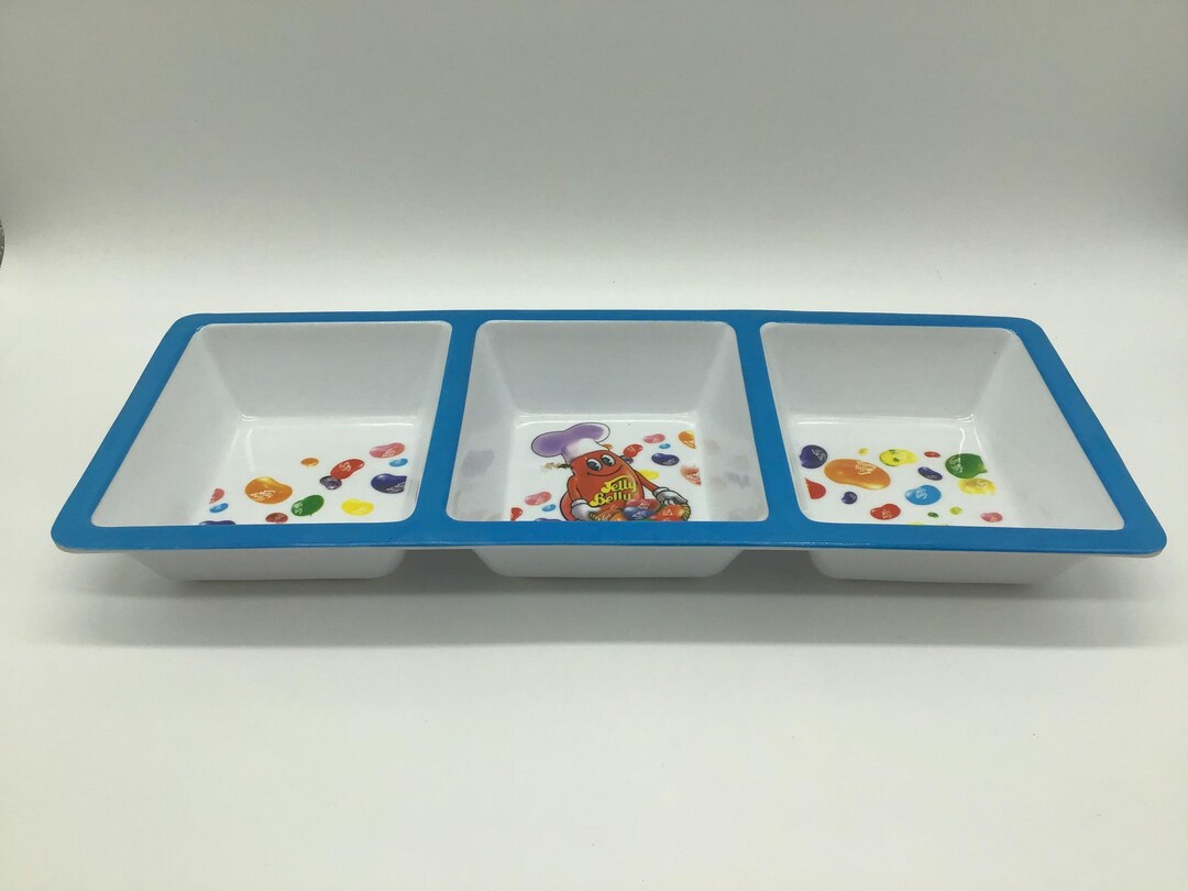 Jelly Belly Blue 3-section Melamine Tray - Candy Buffet 15 Inches Long ...