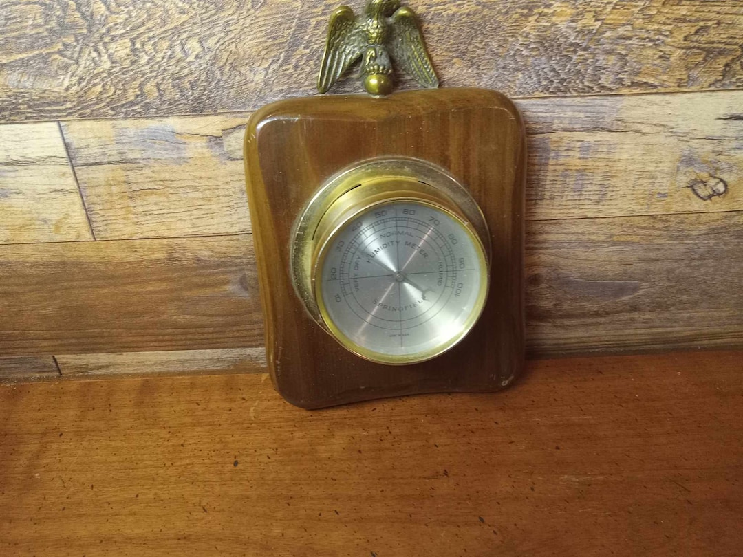 Rare Vintage Humidity Meter Wood and Eagle Decor - Etsy