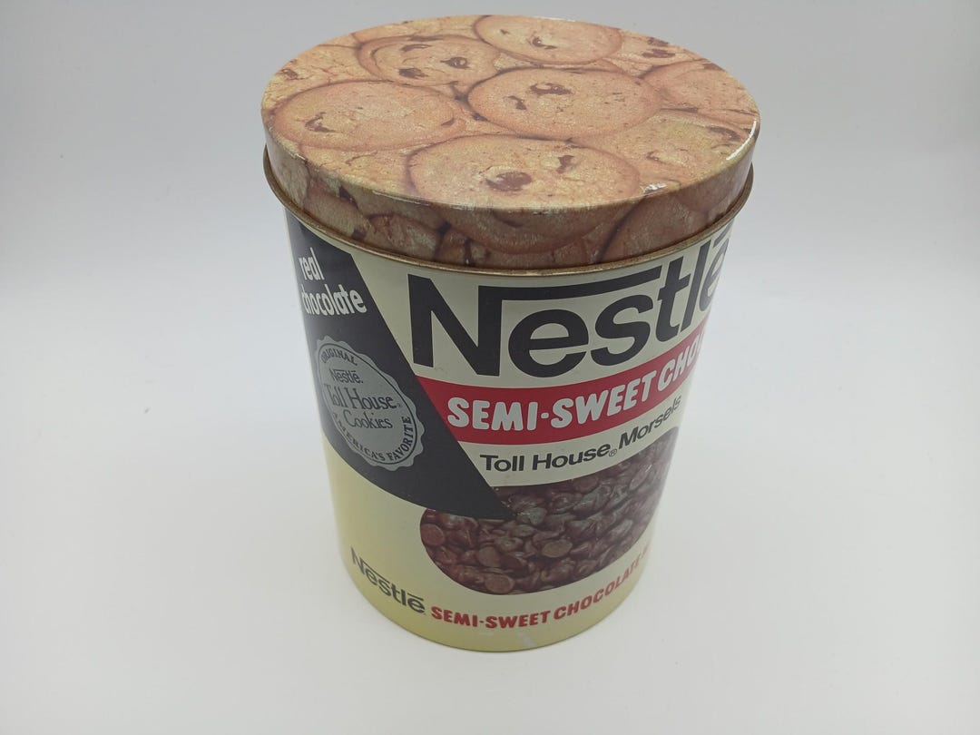 Vintage Canister Tin Nestle Chocolate 7.5x5.5 - Etsy