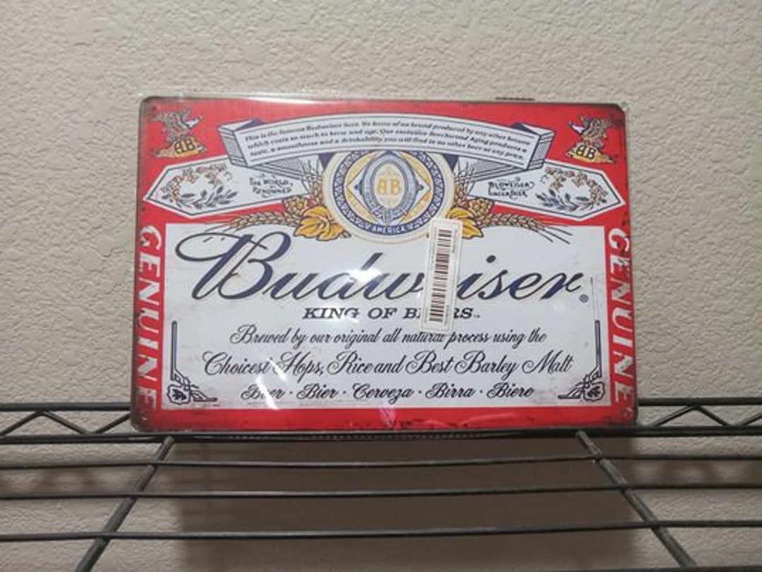 Budweiser Metal Beer Sign for Man Cave 8x10 Inches - Etsy