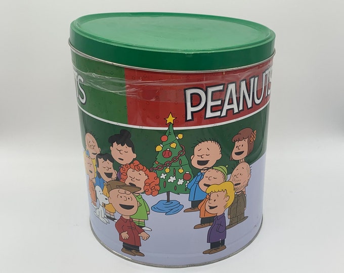 Peanut Snoopy and Friends Christmas Popcorn Tin Can - Etsy