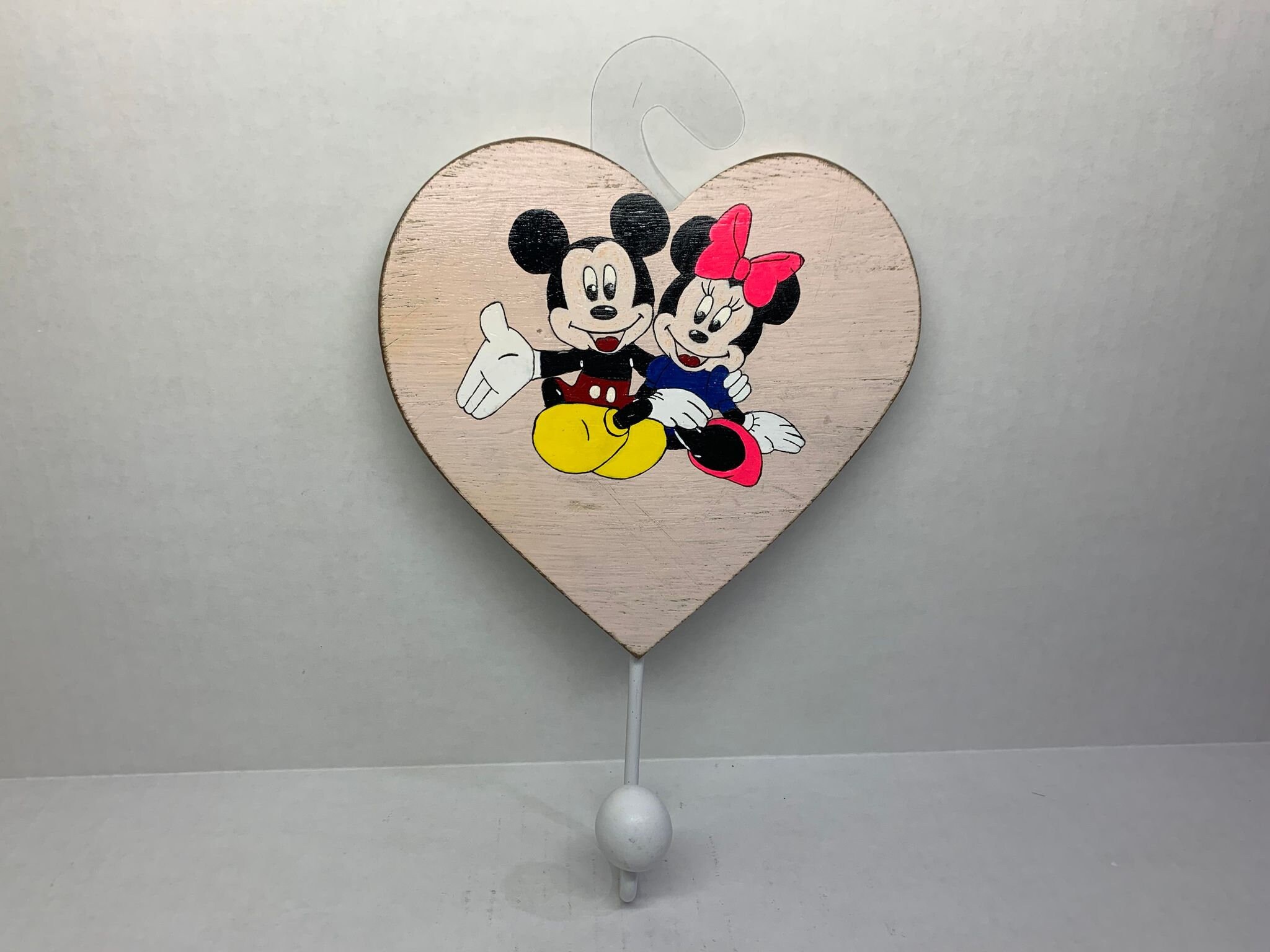 Mickey and Minnie Mouse Wood Wall Hook - Etsy
