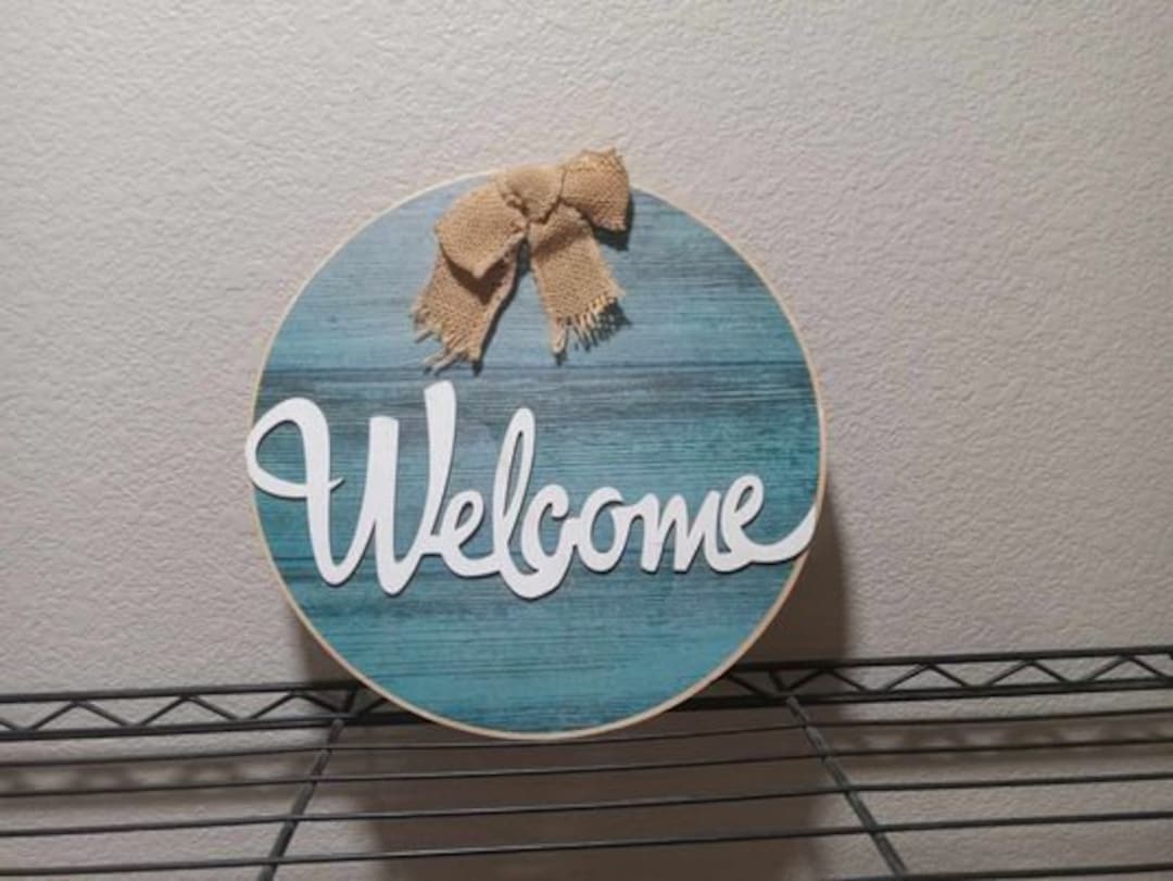 Welcome Wood Sign With Bow - Etsy