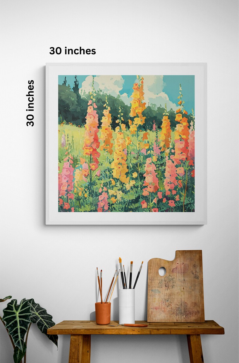 Instant Download Landscape Print 1x1 Snapdragon Field Art Pink Decor ...