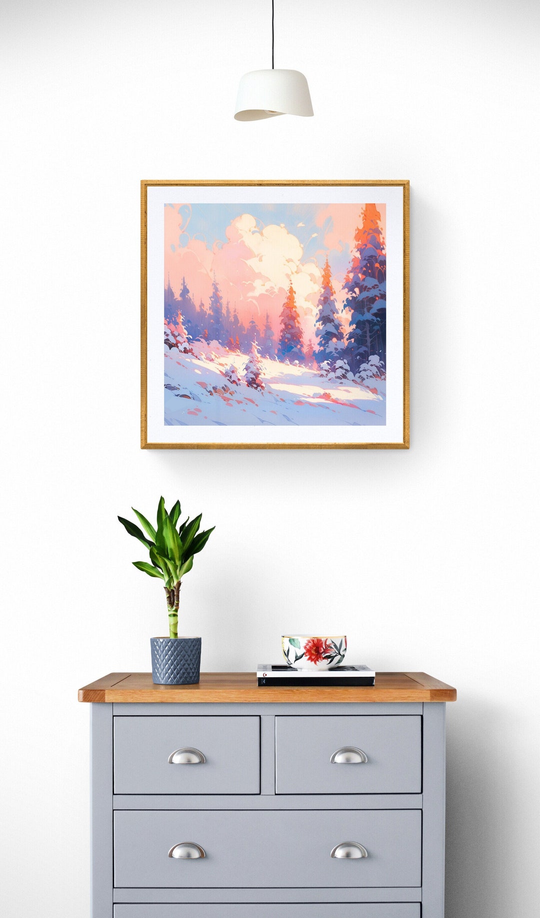 Instant Download Winter Scene Snow Art Print Digital Room Decor Gift ...