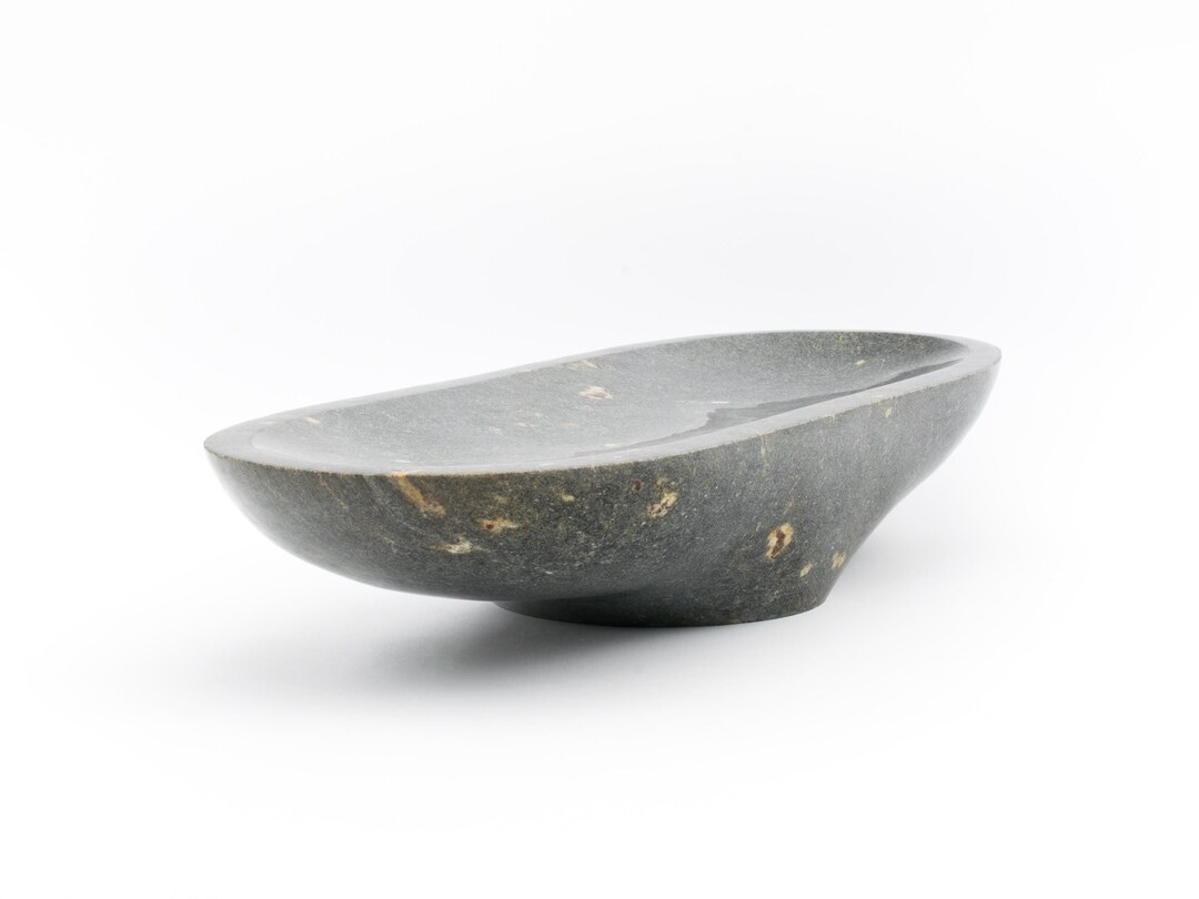 Unique Curved Stone Centerpiece - Garnet Inclusions - Handcrafted ...