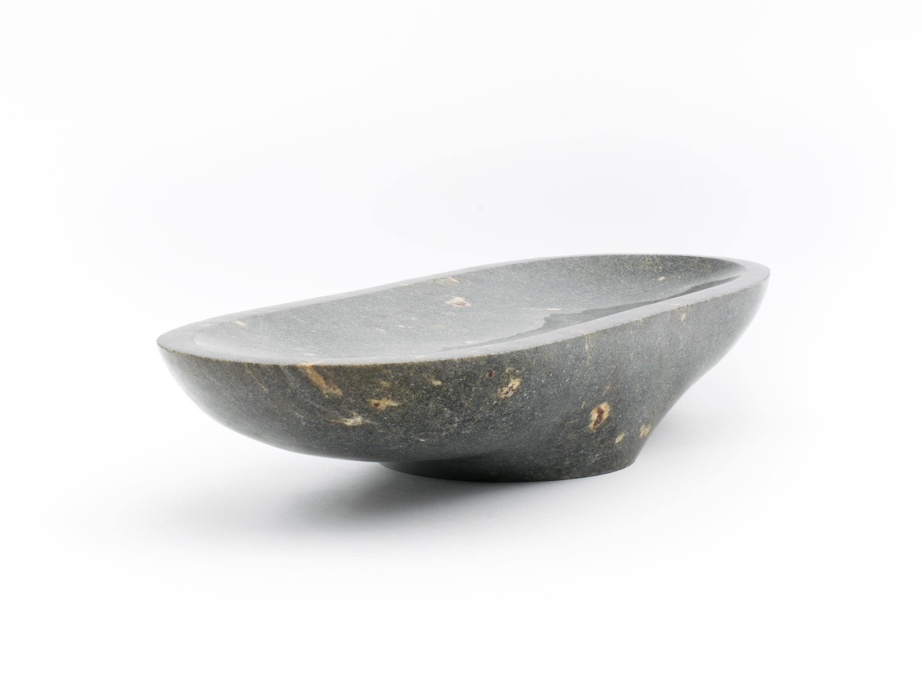 Unique Curved Stone Centerpiece - Garnet Inclusions - Handcrafted ...
