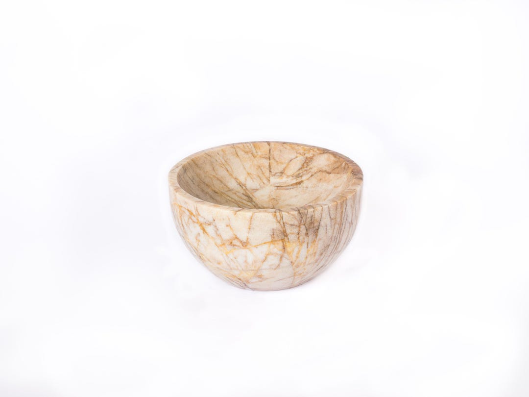 Hand Carved Granular Quartz Bowl - 10lb - Earthy Tones With Honey ...