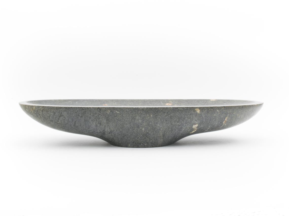 Unique Curved Stone Centerpiece - Garnet Inclusions - Handcrafted ...