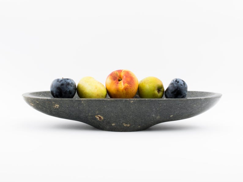 Unique Curved Stone Centerpiece - Garnet Inclusions - Handcrafted ...