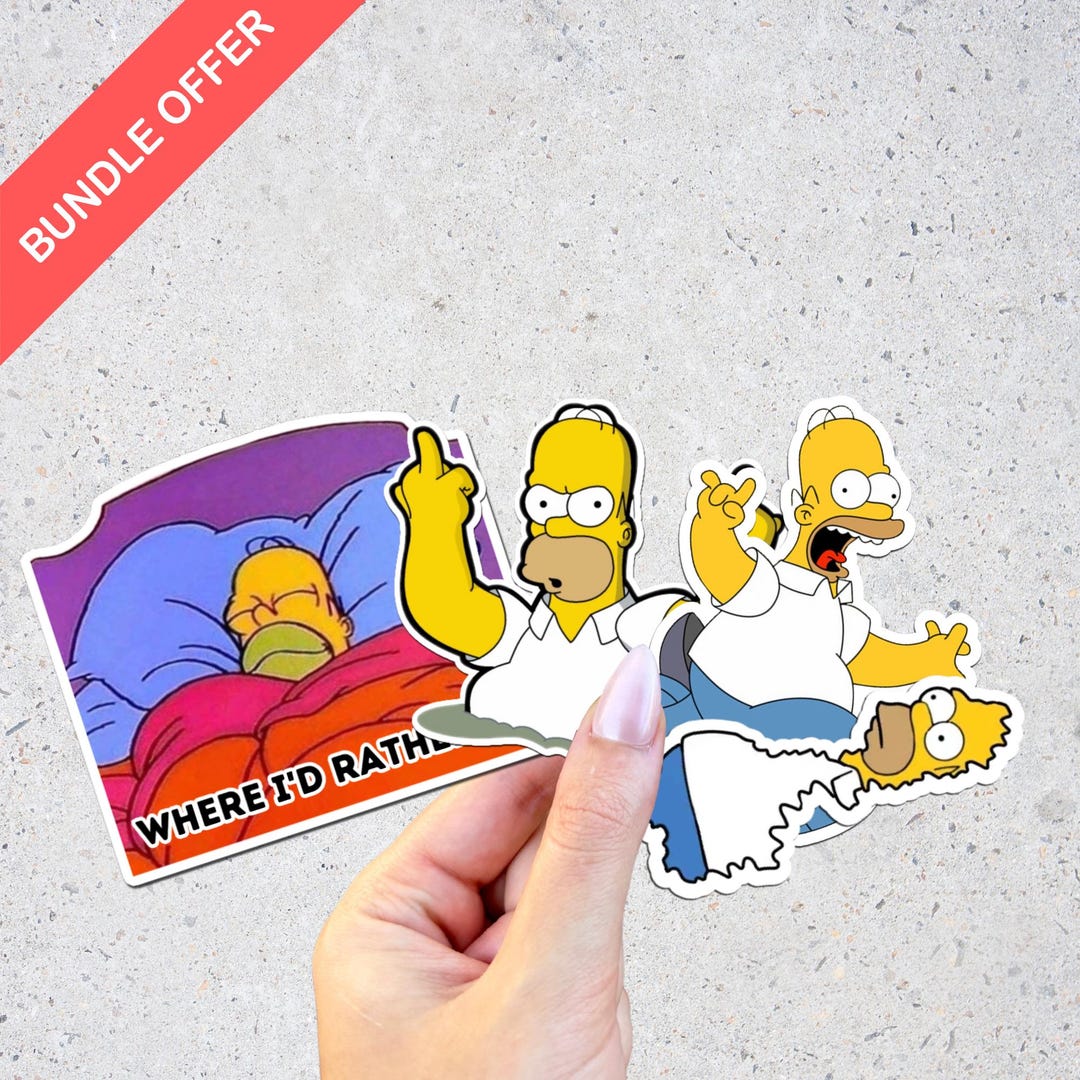 Homer Simpson Bundle Car Sticker Car Decal Bumper Sticker the Simpsons ...