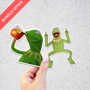 Kermit Bundle Kermit Middle Finger - Kermit Sipping Tea - Car Sticker ...