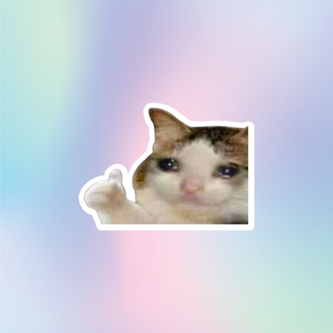 Sad but OK Cat Sticker Funny Meme Cat Crying Sad Kitten Car - Etsy