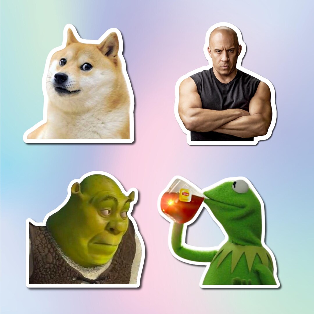 Meme Bundle Dominic Toretto Shrek Meme Doge Kermit the Frog Car Sticker ...