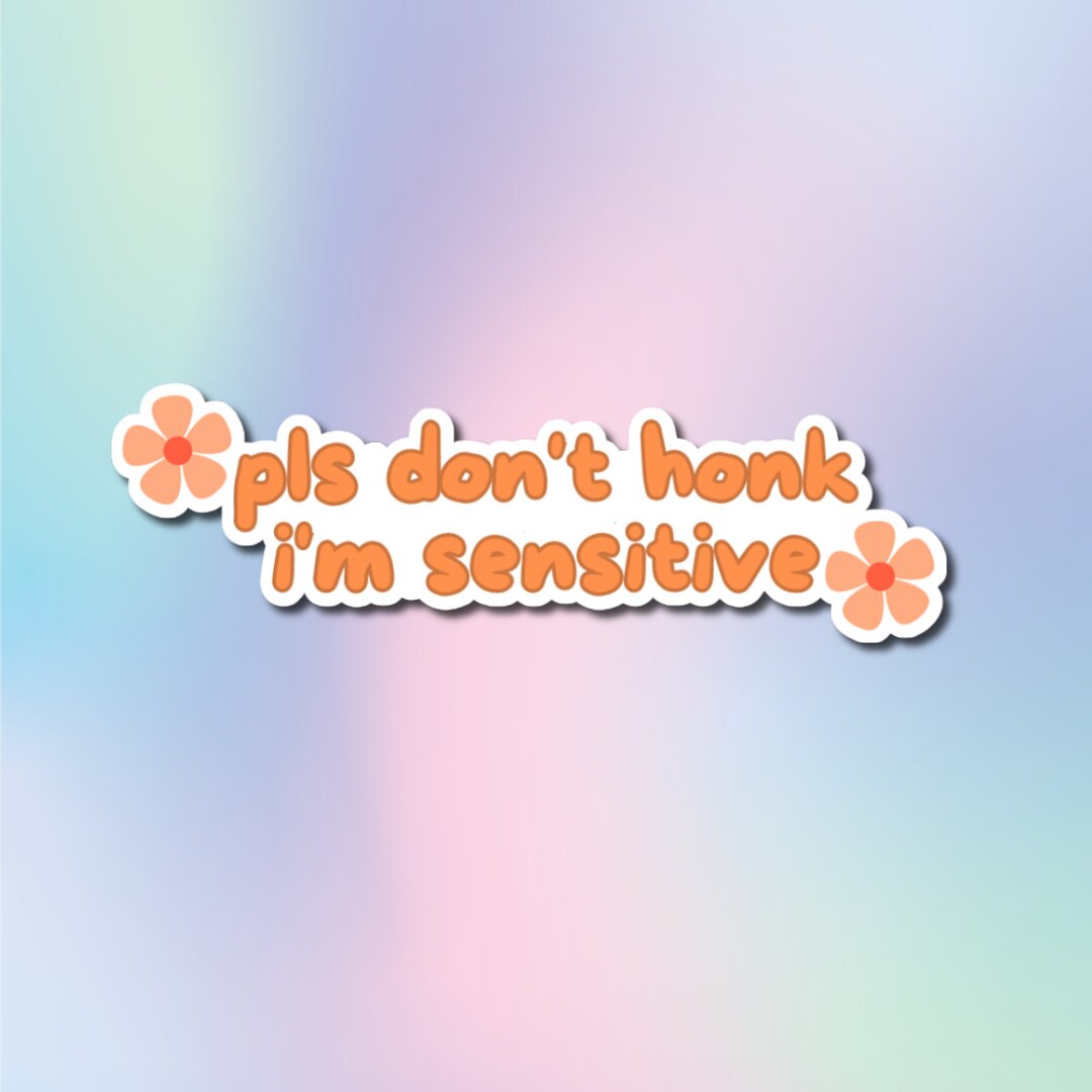 Pls Don't Honk I'm Sensitive Car Sticker Car Decal Bumper Sticker Funny ...