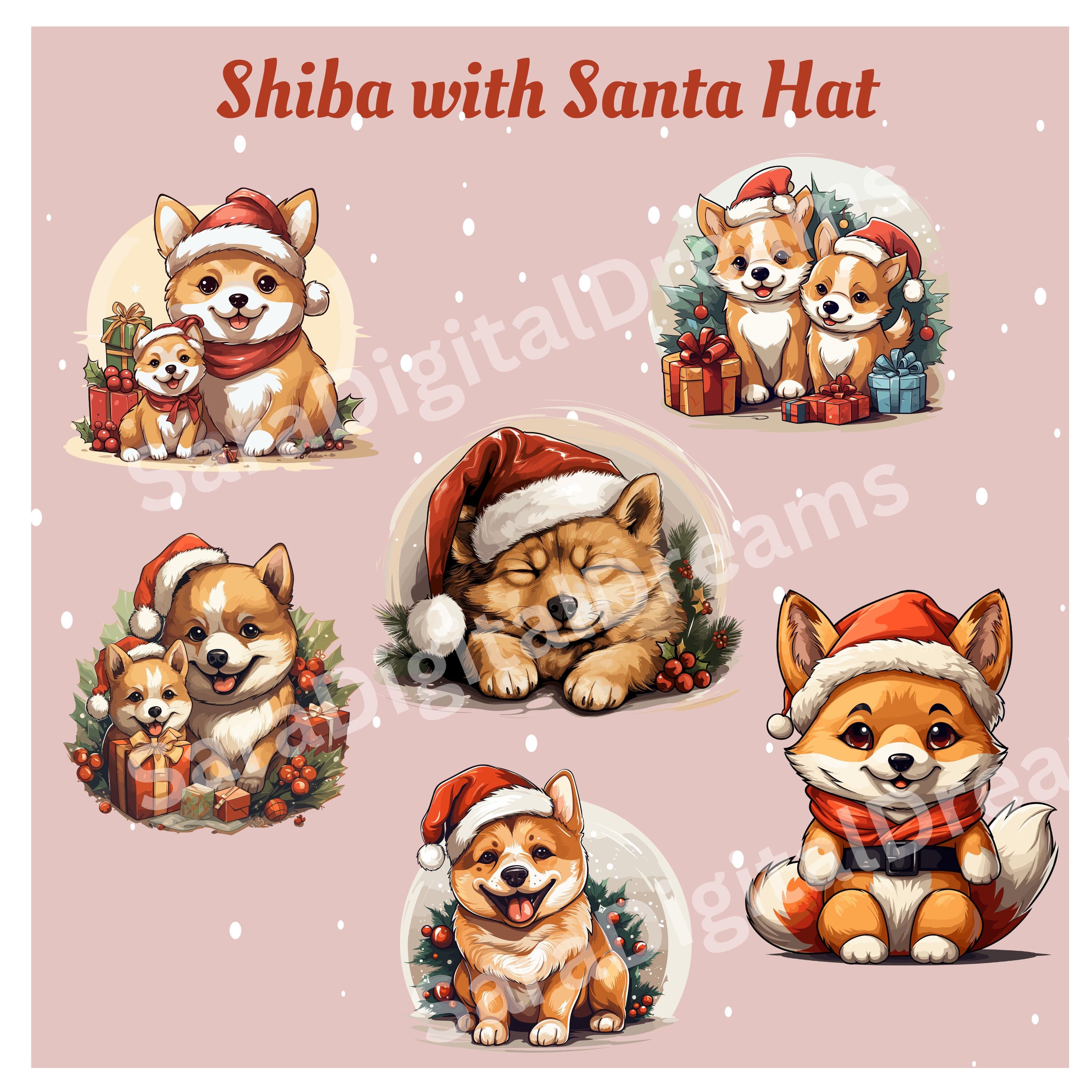 Cute Kawaii Shiba Inu Christmas Digital Bundle: Cute Christmas SVG, Dog ...