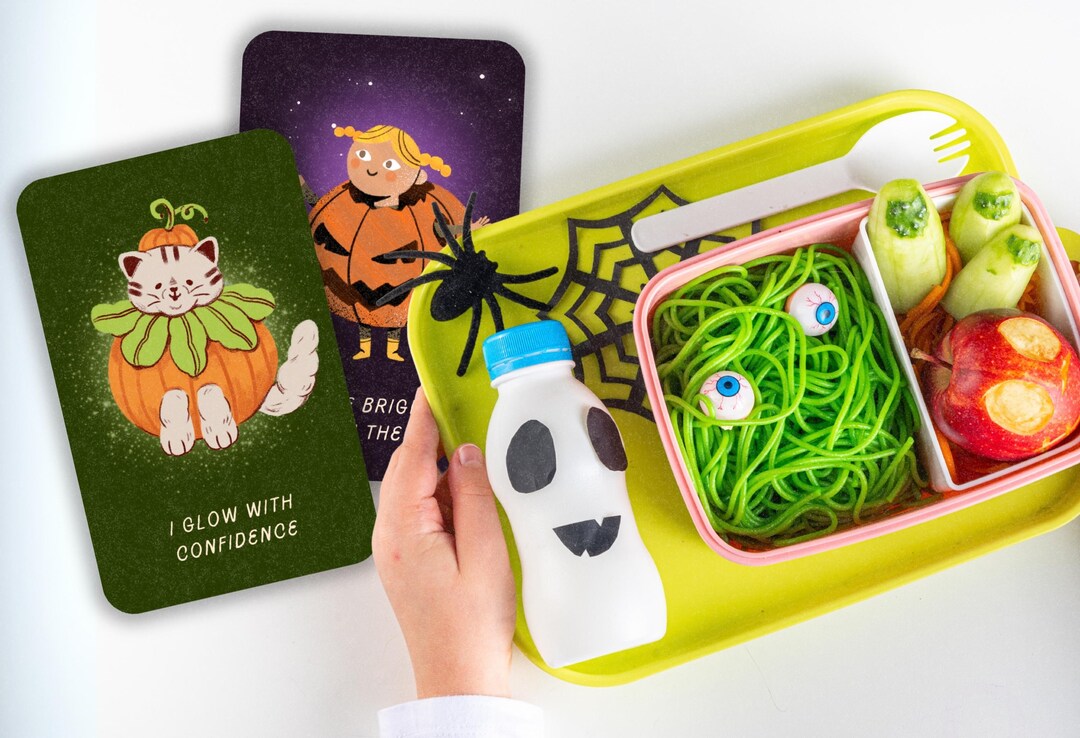 Halloween Affirmation Cards for Kids: Spooky Lunchbox Notes (digital ...