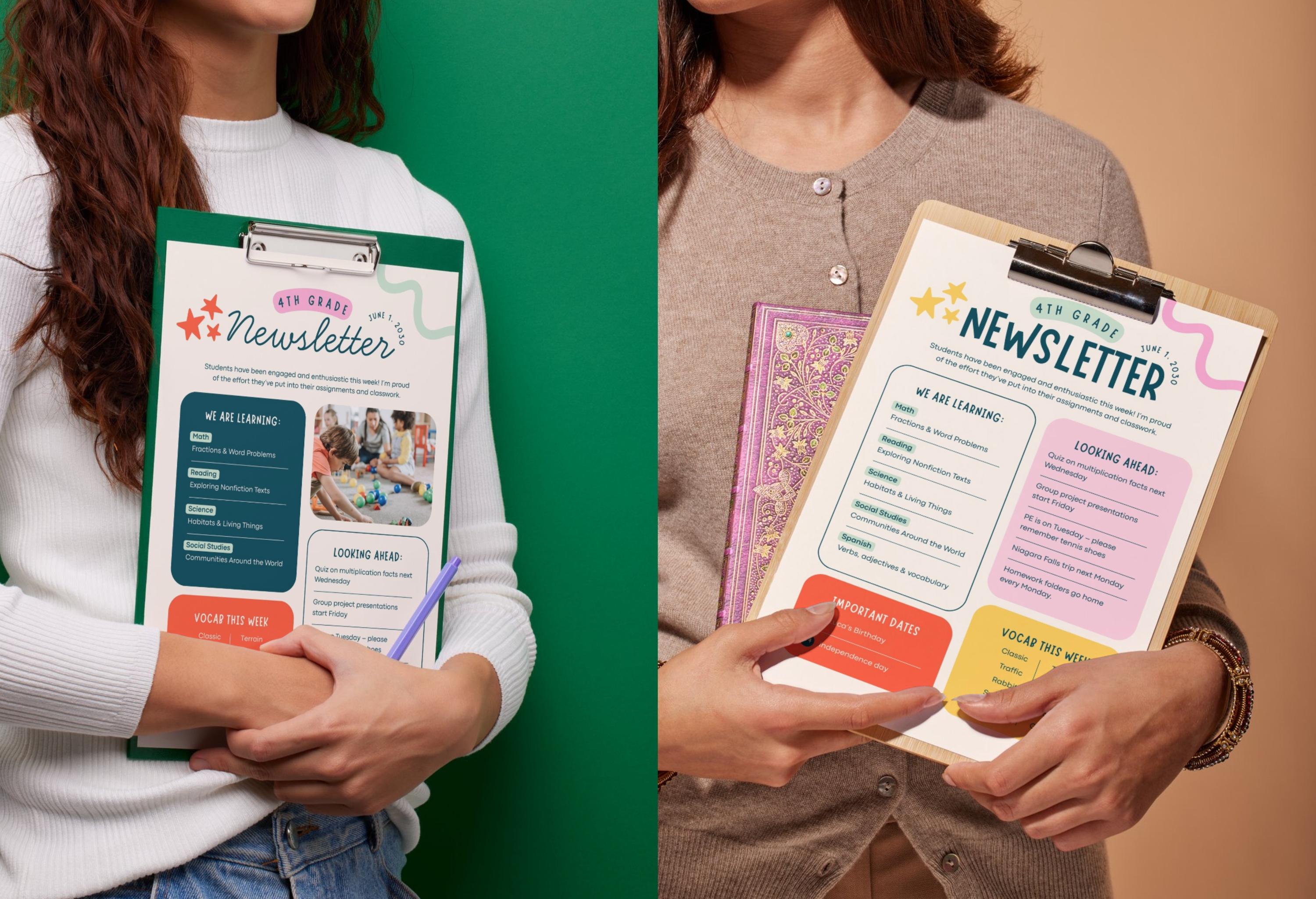 Teacher Classroom Newsletter Canva Template, Back to School, Weekly ...