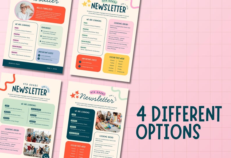 Editable Classroom Newsletter Template Canva | Cute Colorful Teacher ...