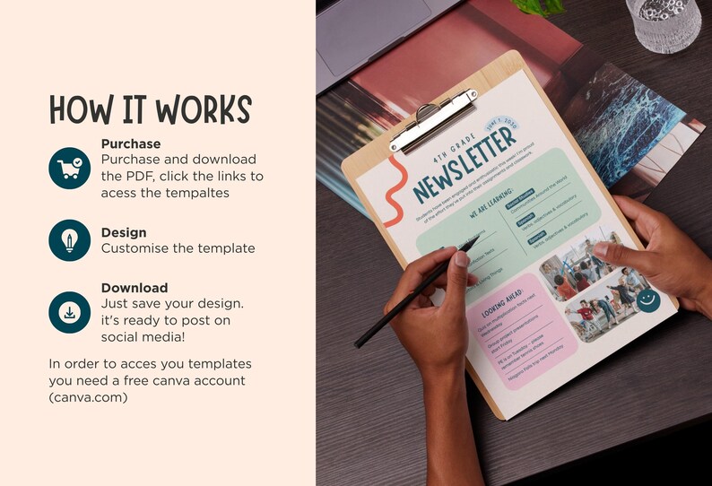 Editable Classroom Newsletter Template Canva | Cute Colorful Teacher ...