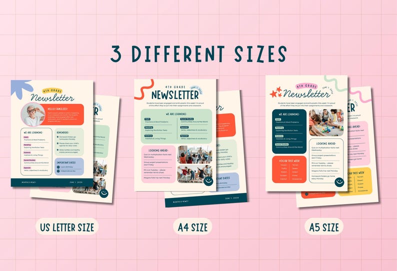Editable Classroom Newsletter Template Canva | Cute Colorful Teacher ...