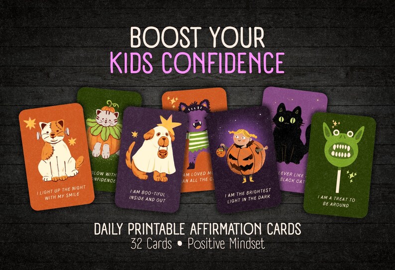 Halloween Affirmation Cards for Kids: Spooky Lunchbox Notes (digital ...