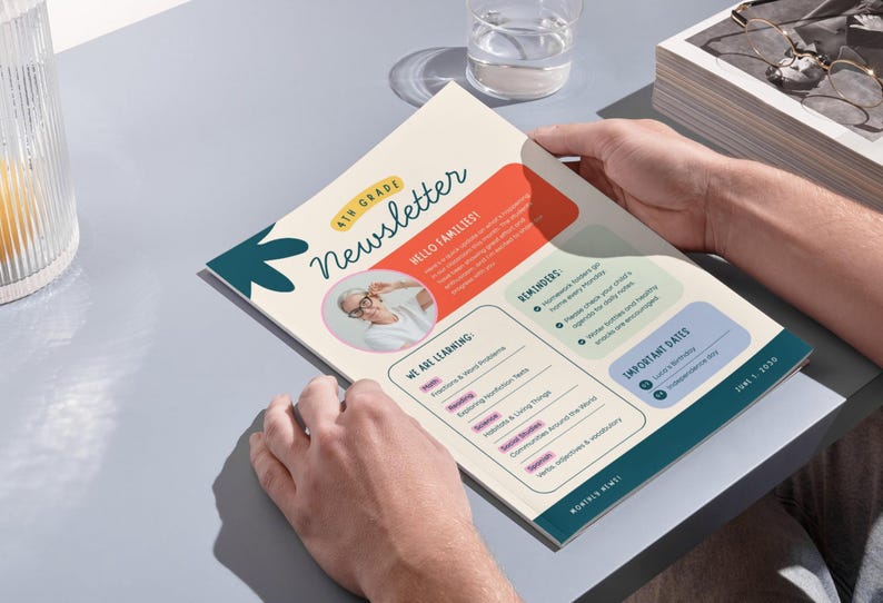 Editable Classroom Newsletter Template Canva | Cute Colorful Teacher ...