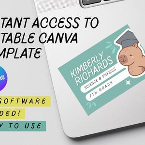 Capybara Name Labels for School Supplies: Printable Stickers (digital ...