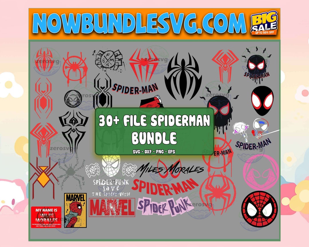 30 File Mega Spider-man Svg Spider-man Across the Spider - Etsy