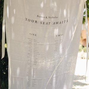 Linen Wedding Seating Chart / Table Plan - Etsy