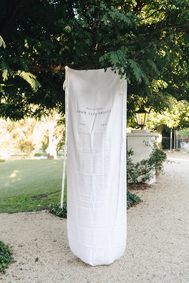 Linen Wedding Seating Chart / Table Plan - Etsy