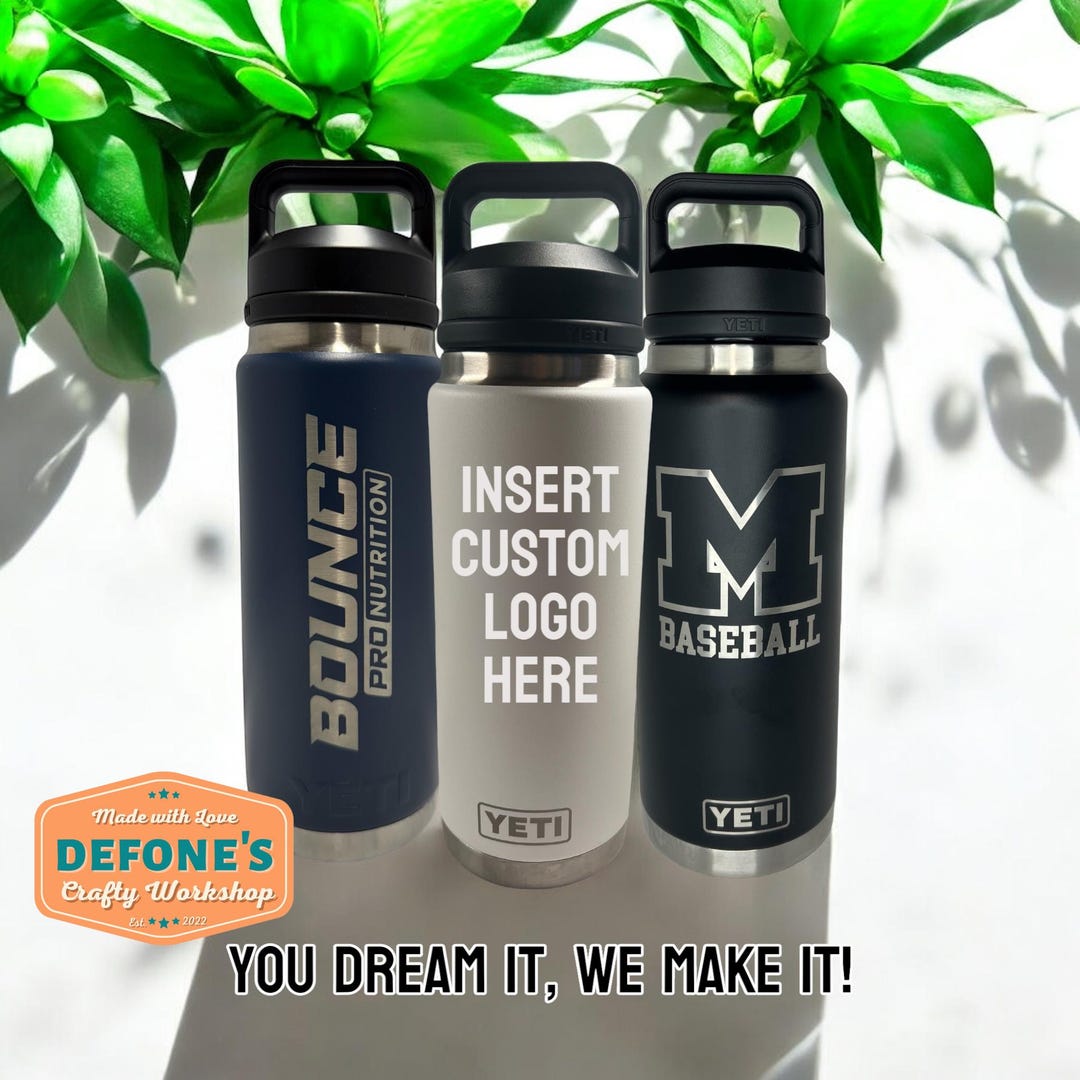 CUSTOM Yeti 26oz Engraved Rambler Water Bottle | Personalized | Unique ...