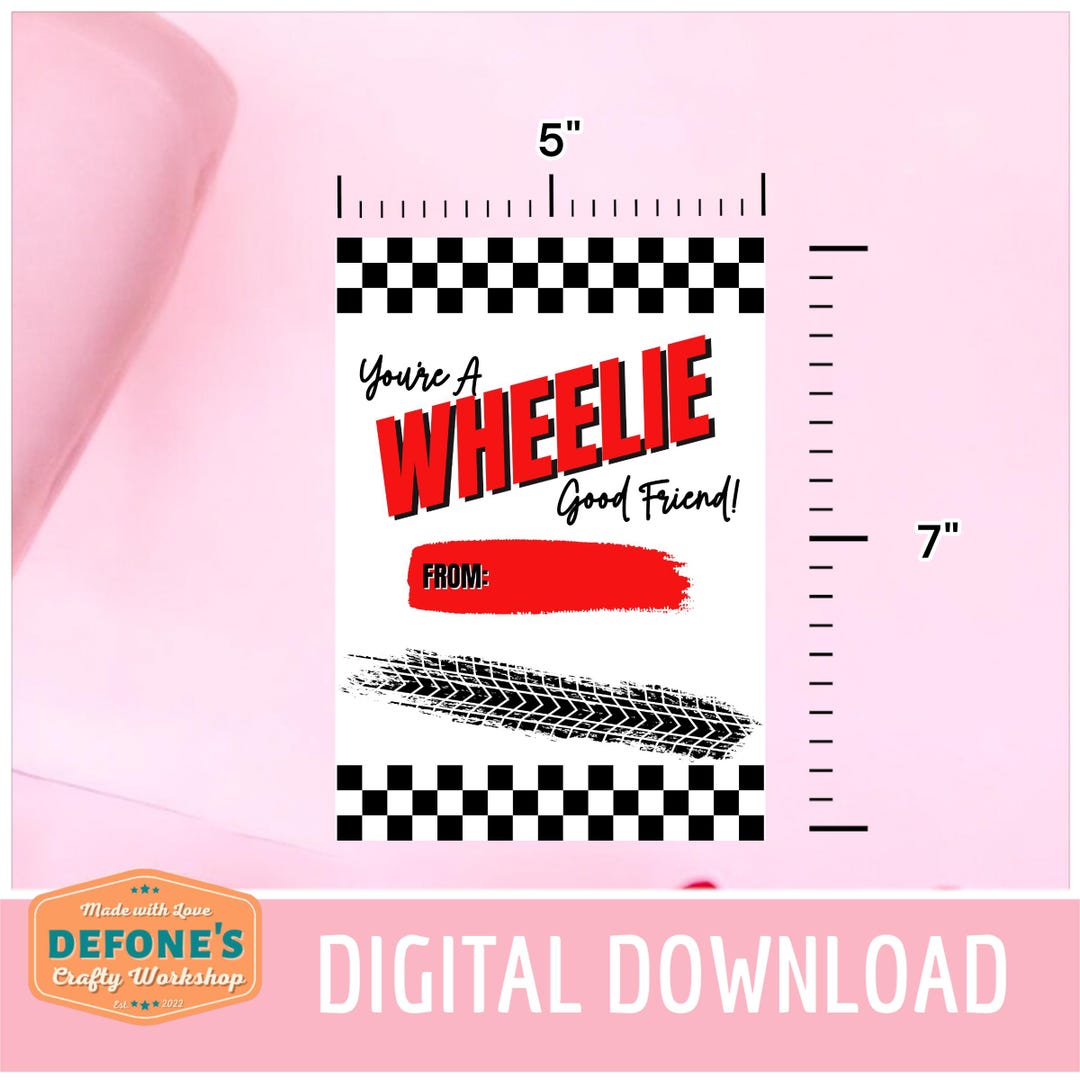 DIGITAL DOWNLOAD Editable Wheelie Valentine Valentine Card Printable ...