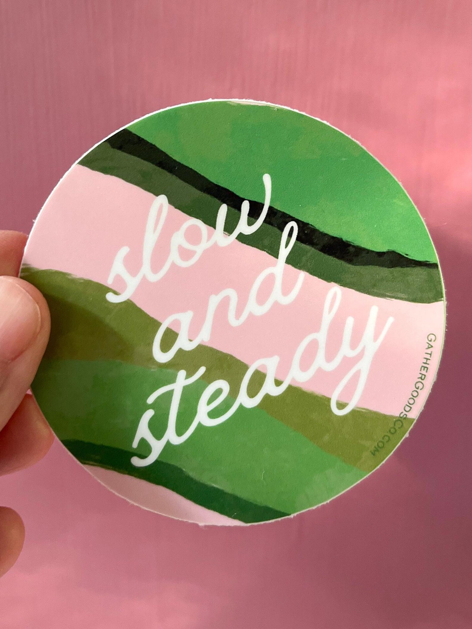 Slow and Steady Encouragement Sticker, Retro Font, Abstract Art Sticker ...