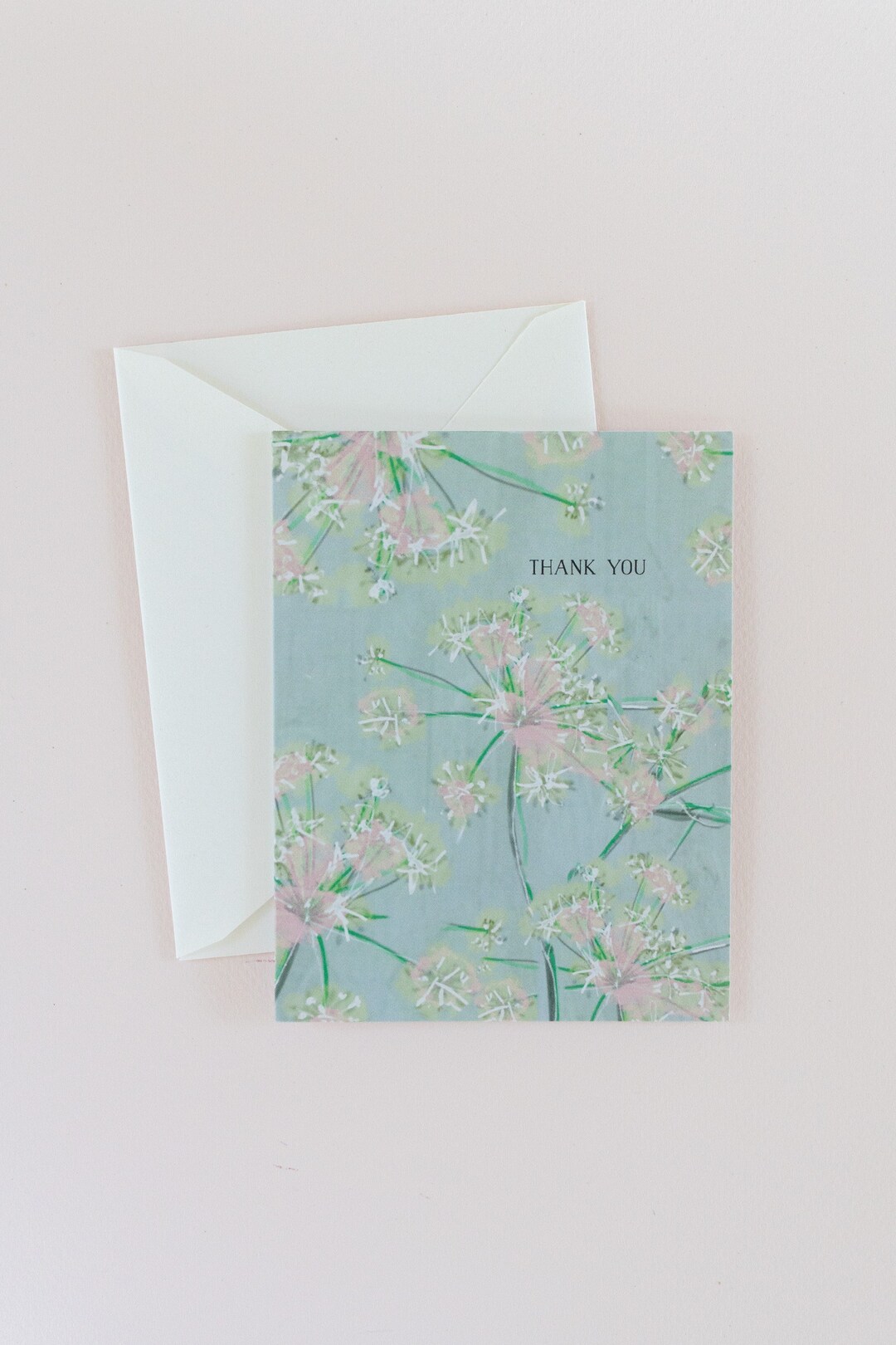 Thank You Note Card With Pretty Botanical Art - Etsy