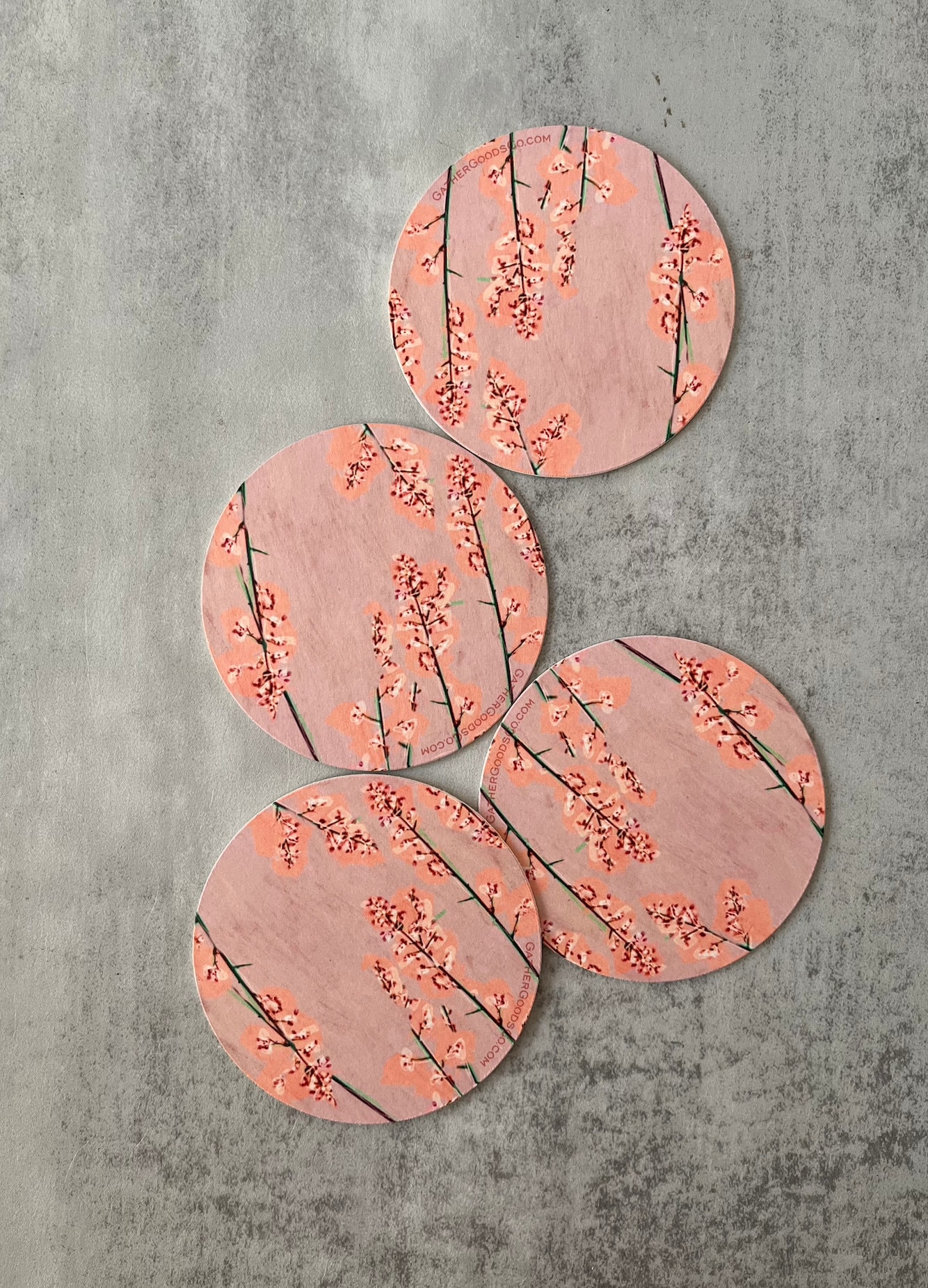 Coral Bells Flower Print Coasters, Set of Four - Etsy