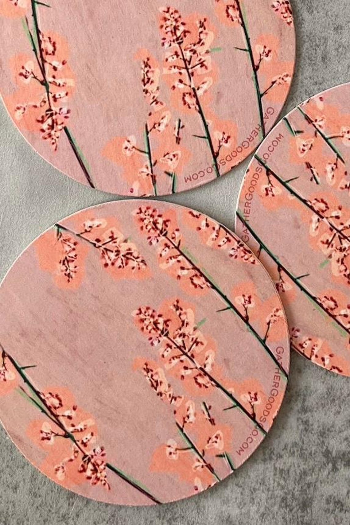 Coral Bells Flower Print Coasters, Set of Four - Etsy